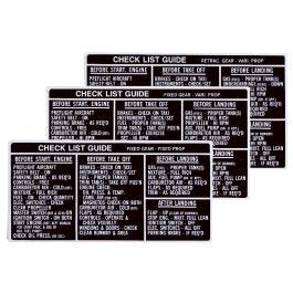 Fixed Gear-Vari Prop Checklist Placard (2 7/8 in. x 5 in.)