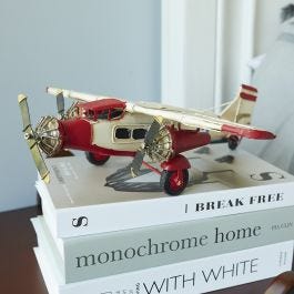 Metal Tri-Motor Model Plane Décor