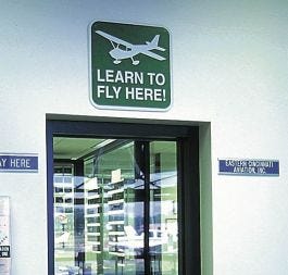Learn to Fly Here Sign (12"x12")