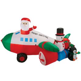 Deluxe Santa and Friends Airplane Inflatable