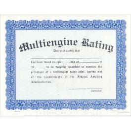 Multi-Engine Rating Certificate