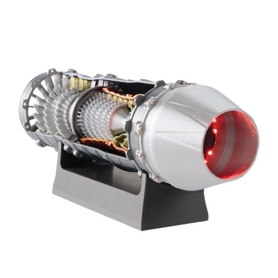 Motorized Fighter Jet Engine Display Model
