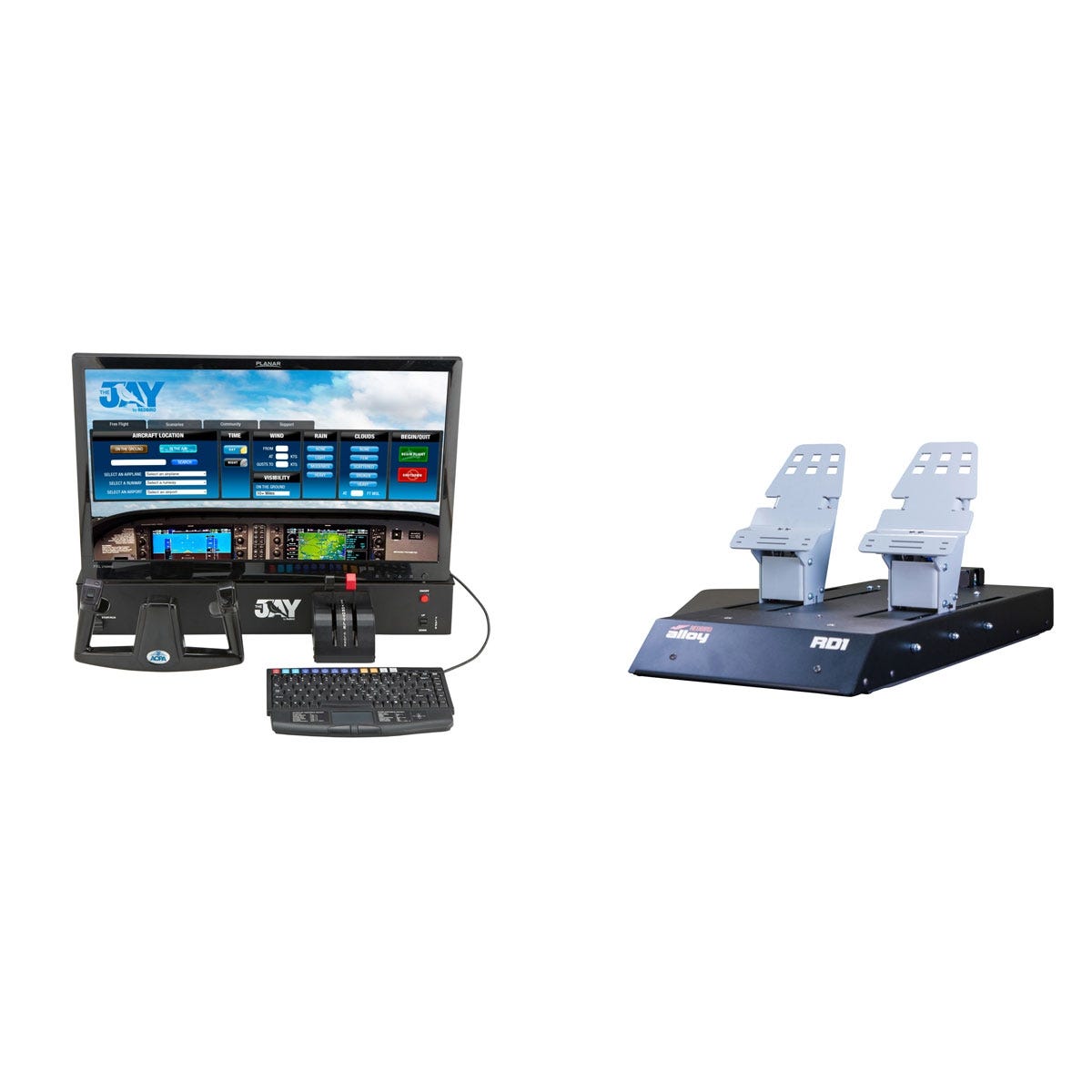 Redbird Jay Flight Simulator and RD1 Rudder Pedals Combo - from Sporty ...